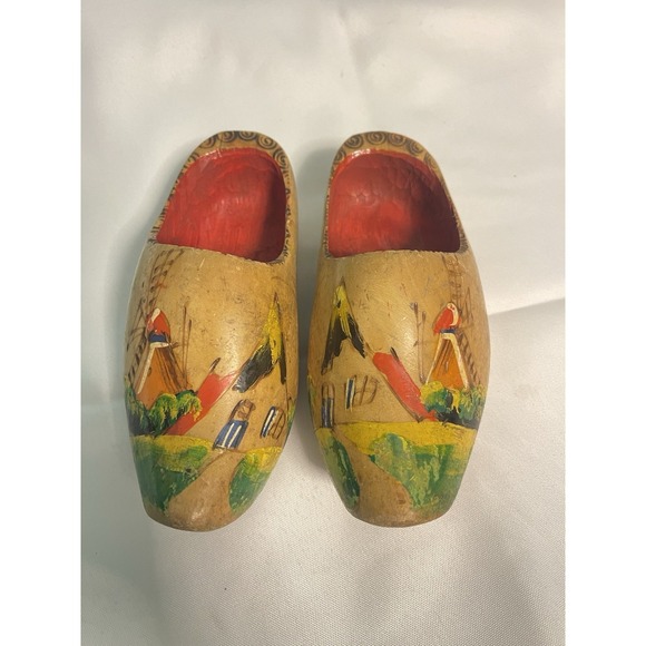 Handmade | Other | Vintage Authentic Dutch Holland Wooden Clogs Shoes ...